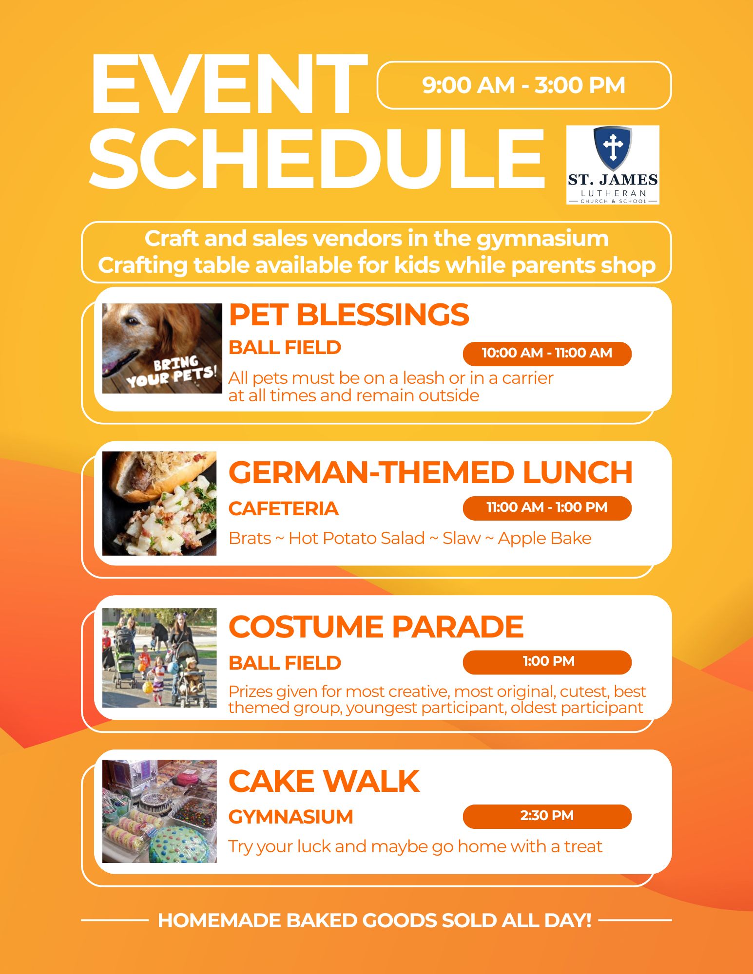 Craft & Market Fair Event Schedule